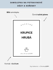 KRUPICE HRUBÁ - omyvatelná samolepka na dózu, výběr rozměrů Ø 5 cm / 5 x 5 cm / 6 x 8 cm | DomaLEP