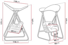 Zahradní houpačka VERTAD - šedá