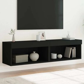 vidaXL TV skříňky s LED osvětlením 2 ks 60 x 30 x 30 cm [837140] Barva: Černá