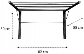 Erga Laponia, nástěnný sušák na prádlo 82x55x50 cm, černá, ERG-SEP-1077SUSZLAPBL