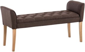 Lavice Cleopatra Chaiselongue látka, nohy antik světlé - Hnědá