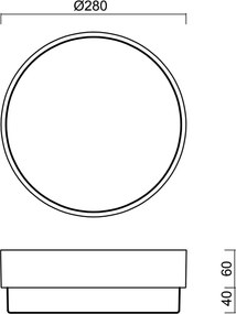 OS TRI57277 TRITON 1 stropní/nástěnné průmyslové plastové svítidlo černá / bílá IP65 3000 K 19W LED nouzové kombinované 3 h (původní kód OS 57277) - OSMONT