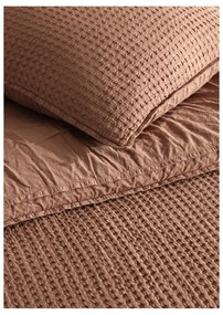 Hnědé povlečení na dvoulůžko/prodloužené z bavlny Renforcé 240x220 cm Waffle Striped – Mila Home Luxury