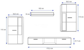 Obývací stěna Kaja Salsa Dub sonoma