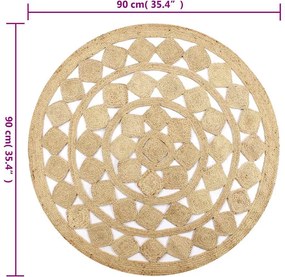Ručně vyrobený koberec ze splétané juty 90 cm 133710