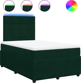 Box spring postel s matrací tmavě zelená 120x190 cm samet 3294589