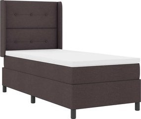 Postel s boxspringem s čelo Tmavě hnědá 200 x 100 cm textil 3341633