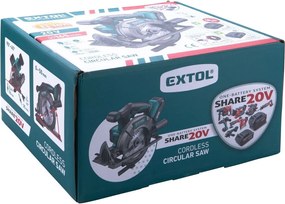 Pila kotoučová aku SHARE20V, 165mm, BRUSHLESS, 20V Li-ion, 2000mAh EXTOL INDUSTRIAL