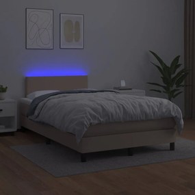 Box spring postel matrace a LED cappuccino 140x190cm umělá kůže 3270128