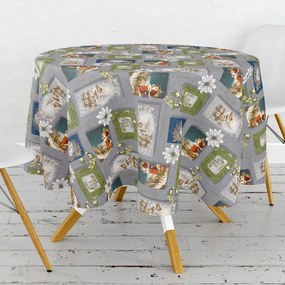 Ubrus PVC kulatý FL-1388-03 – Vánoční(různé velikosti)