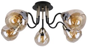 Černo-zlaté stropní svítidlo Unica pro žárovku 5x E27  - Candellux