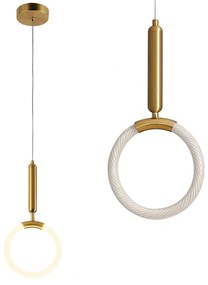 Toolight Toolight, LED závěsné svítidlo 20x40cm, 12W, 3000K, LHJ058-CP1, zlatá matná, OSW-50028