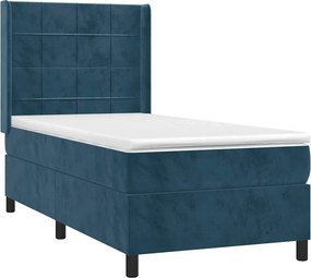 Box spring postel s matrací tmavě modrá 80 x 200 cm samet 3132649