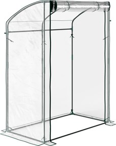 Skleník s dveřmi Zahnutá střecha Zimní skleník z ocelové fólie, skleník 128 x 70 x 170 cm Transparentní