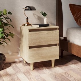 vidaXL Noční stolek s nohami z borového dřeva 40 x 35 x 50 cm [805855] Barva: dub sonoma