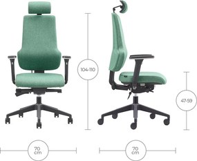 Ergonomická kancelářská židle MOSH Elite F – zelená