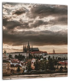 Obraz - zamračená Praha (30x30 cm)