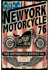 Cedule New York Motorcycle 76 40 x 30cm