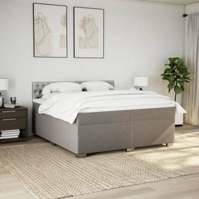 Box spring postel s matrací taupe 200x200 cm textil 3286006