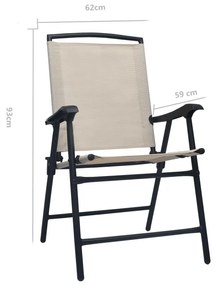 Skládací zahradní židle 2 ks textilen krémové - Default Title