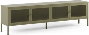 Zelený kovový TV stolek 160x50x35 cm Fayna – Marckeric