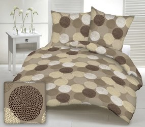 Povlečení krepové Marbella hnědé TiaHome - 1x Polštář 90x70cm, 1x Přikrývka 140x200cm