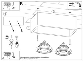 Stropní svítidlo Quatro Maxi, 1x betonové stínítko