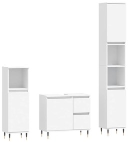 3dílný set koupelnového nábytku bílý kompozitní dřevo,  3190213