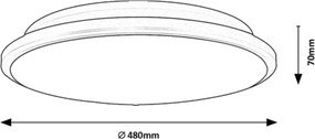 Rabalux Stříbrné stropní LED svítidlo Engon 480mm 45W 71131