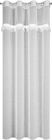 ZÁCLONA NA KROUŽCÍCH KIARA 140X250 CM BÍLÁ