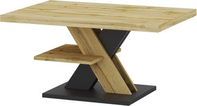 Konferenční stolek Cross 90 cm dub Wotan/černý