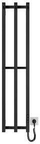 Mario-Radiators Koupelnový radiátor HF SLIM 110W/230V 117x25 cm černá hranatý 3.164.045613.BM