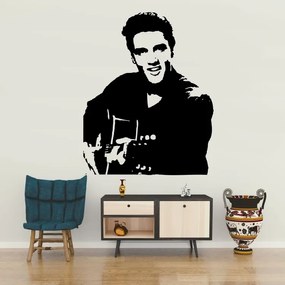 Elvis Presley s kytarou - vinylová samolepka na zeď 123x100cm