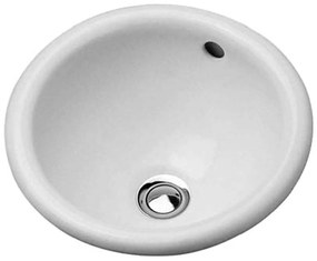 Duravit Architec - Umyvadlo, průměr 34 cm, s přepadem, bez otvoru pro baterii, bílá 0473340031