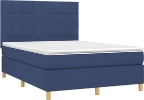 Box spring postel s matrací modrá 140x190 cm textil 3142335