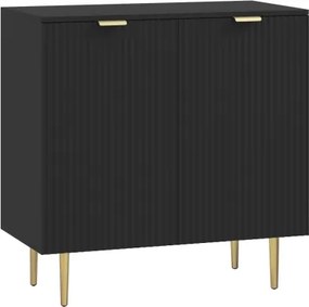 HOMCOM kuchyňská komoda meuble de rangement se 2 dveřmi, nastavitelná police, zvýšené kovové nohy, 80 x 40 x 80 cm, černá