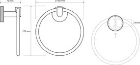 Sapho Sapho, LARISSA držák ručníků kruh, černá/zlato mat, WS006BG