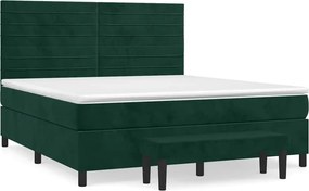 Box spring postel s matrací tmavě zelená 180x200 cm samet 3137920