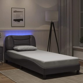 Rám postele s LED bez matrace Hvar šedý 90 x 200 cm 3213909