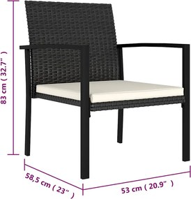 Zahradní jídelní židle 2 ks polyratan černé 315110