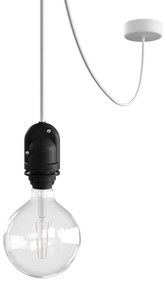 creative cables EIVA závěsná lampa do exteriéru pro stínidlo, 5m textilního kabelu, silikonový baldachýn a objímka, IP65 voděodolná Barva: Bílá