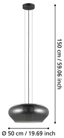 Eglo 39658 - Lustr na lanku PRIORAT 3xE27/20W/230V