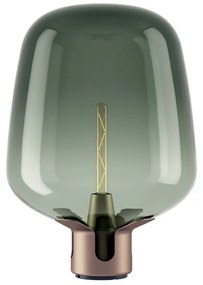 Lodes 19185 8600 Flar large, lampa z tyrkysového skla a terra základny se stmívačem, 1x25W E27, výška 62,5cm