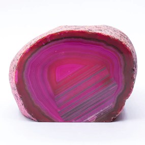 Milujeme Kameny Achát - řez - svícen - růžový CHRS4