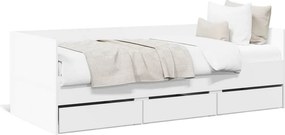 Válenda se zásuvkami bez matrace bílá 75 x 190 cm 3280832