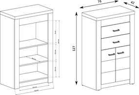 Sestava INDIANAPOLIS bílý jasan (4+6+9+11)
