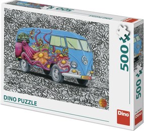 DINO Puzzle Hippies VW 47x33cm skládačka 500 dílků v krabici dn502727