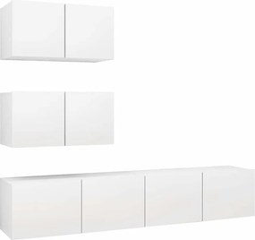 4dílný set TV skříněk bílý kompozitní dřevo 3078710