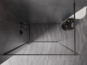 Mexen Kioto-F, sprchová zástěna s rámem 65 x 202 cm, 8 mm čiré sklo, grafitový profil, 800-065-104-66-00