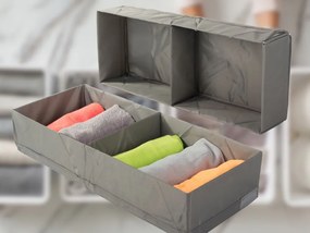 VERK GROUP Organizér do šatny, 2 přihrádky, textilní šedý 51 x 20 x 10 cm